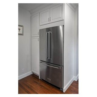 Built In Refrigerator with Seamless Baseboard and Pantry - Traditional ...