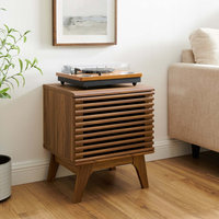 Sofa Side Table Display Stand, Wood, Brown Walnut, Modern, Lounge ...