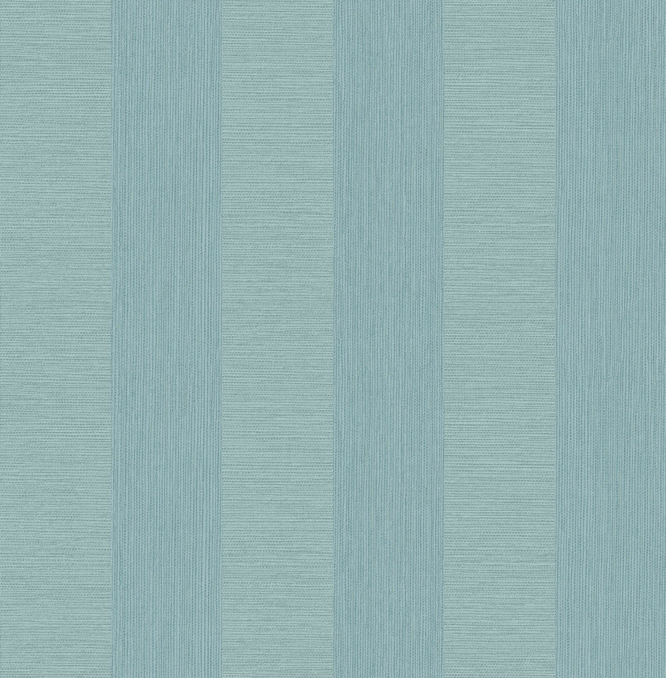 Intrepid Blue Textured Stripe Wallpaper, Sample, Swatch - Contemporary ...