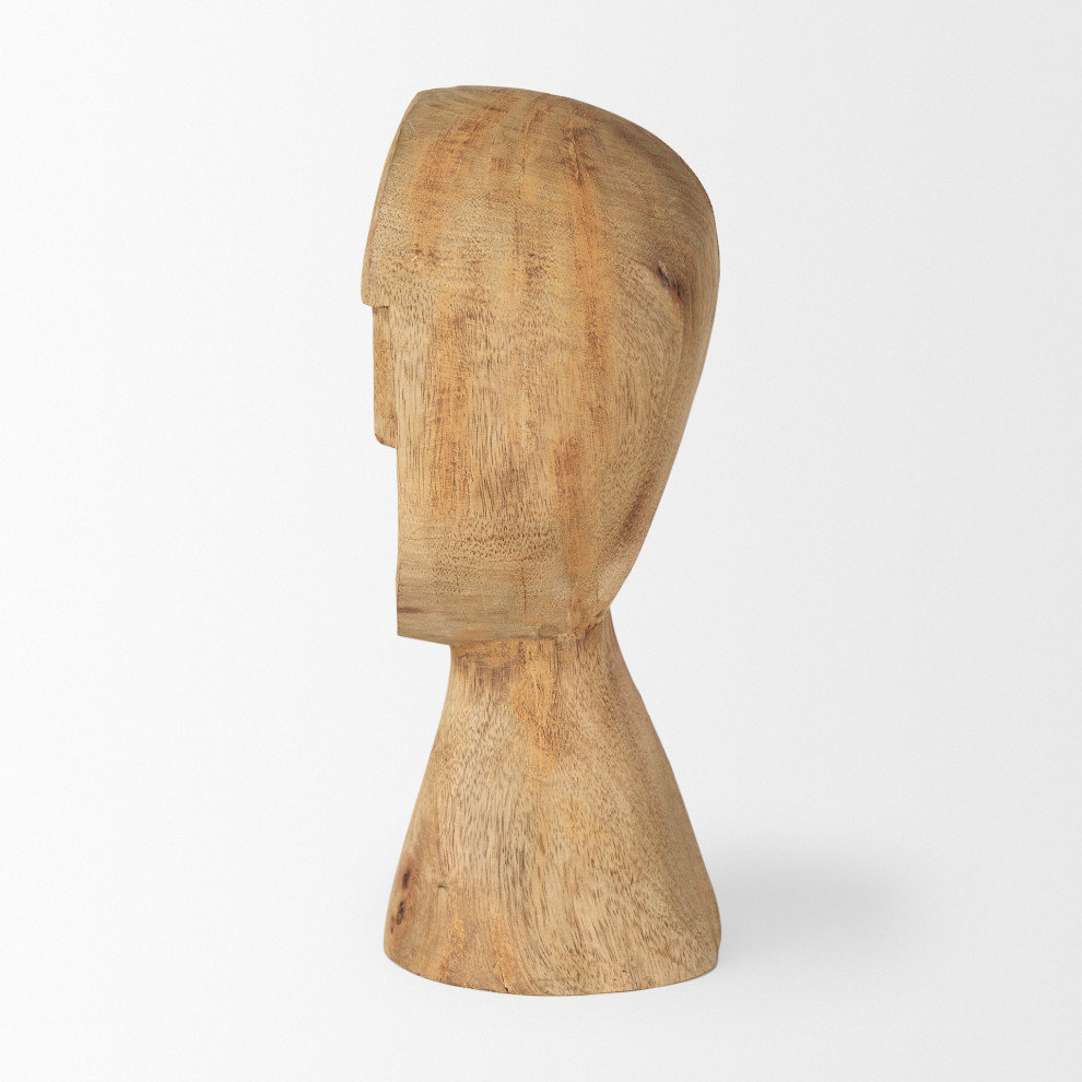 Ivan Solid Wood Head Sculpture, Medium - Rustic - Decorative Objects ...