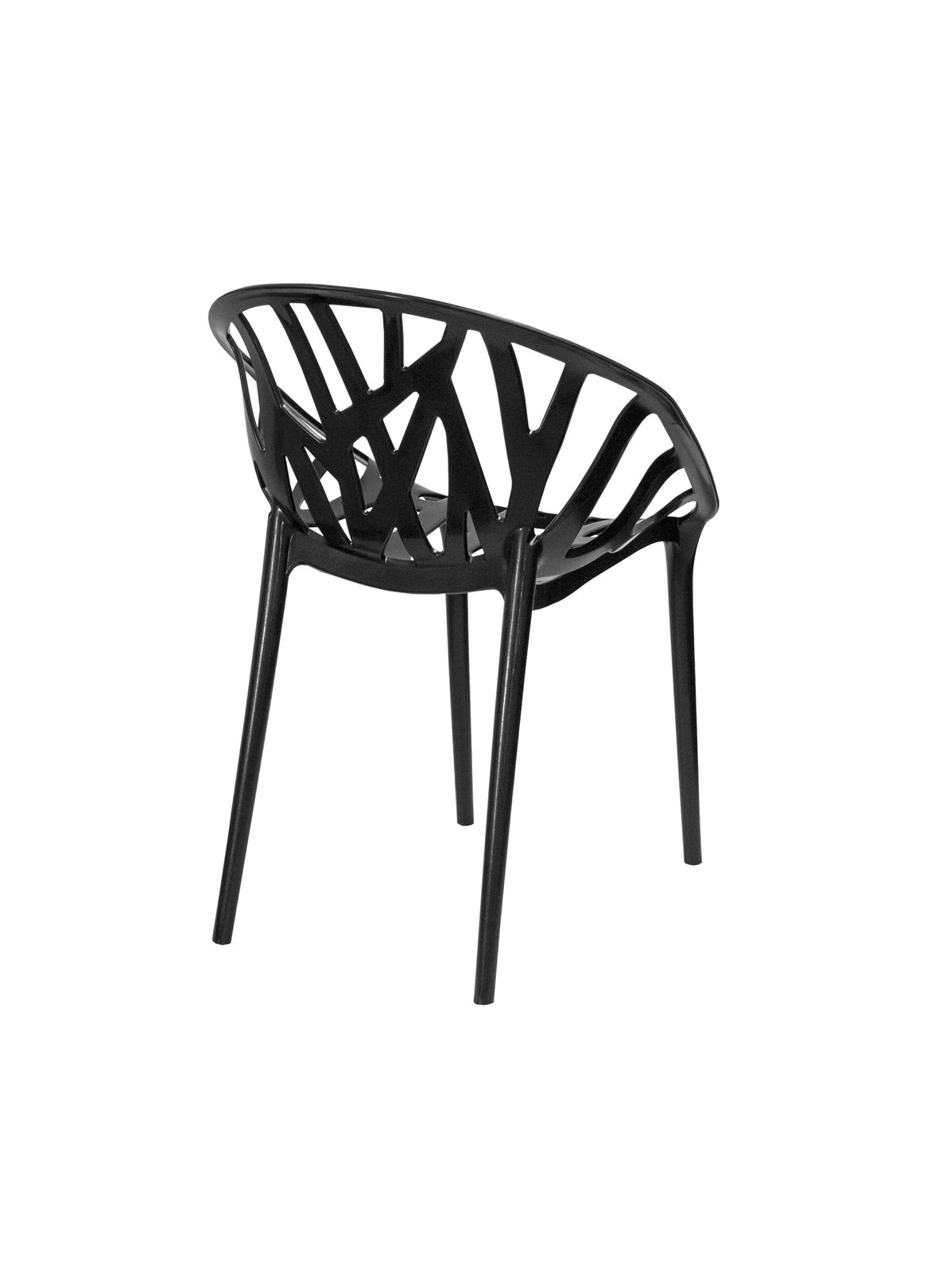 Branch Modern Dining Plastic Side Chair, Set of 4 - Midcentury ...