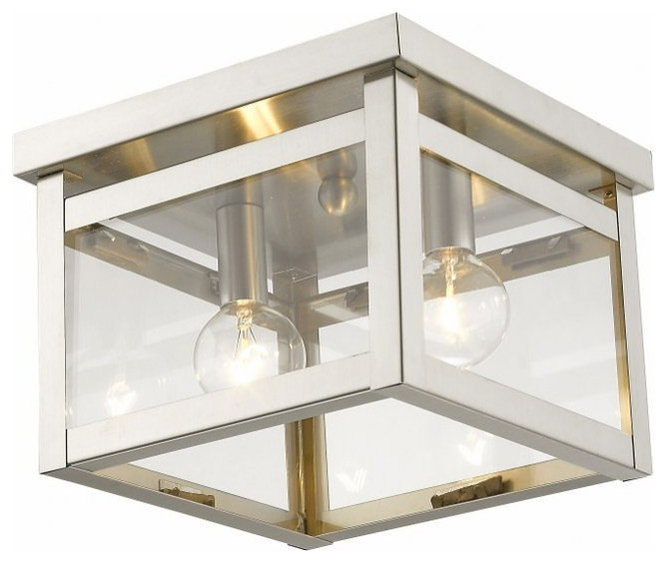 Vicar's Bridge Road - 2 Light Square Flush Mount In Shabby Chic Style-6 ...