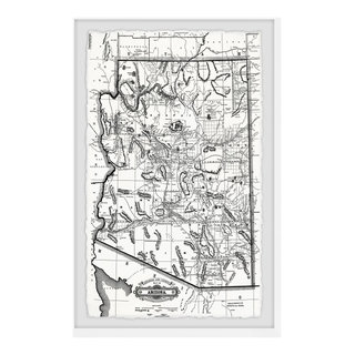 "Arizona Railroad Map" Framed Painting Print, 12x18 - Contemporary ...