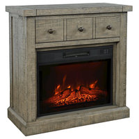 Telluride Rustic Farmhouse Solid Wood 32 Electric Fireplace TV Stand ...