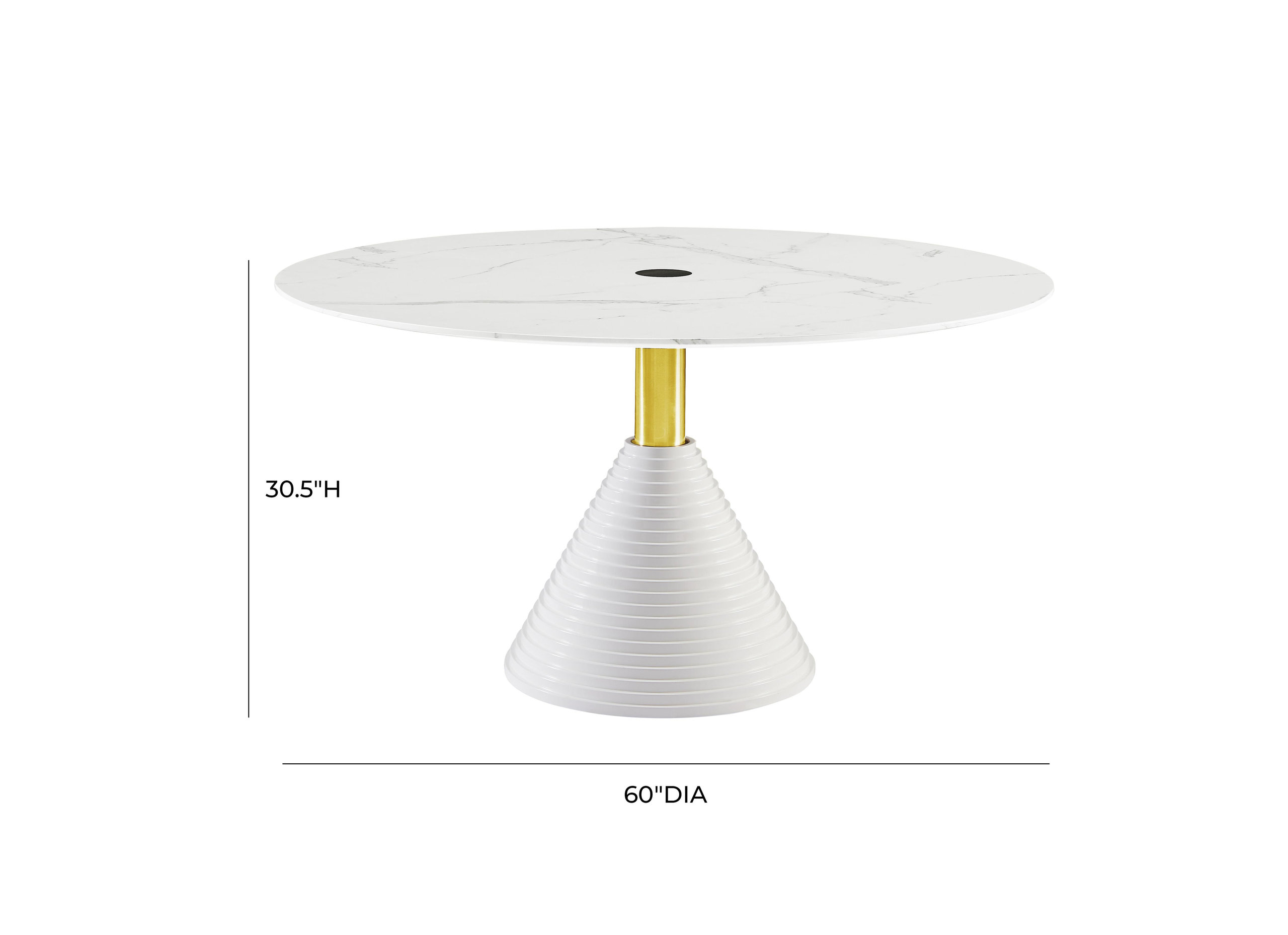 Piper White Round Dining Table - Contemporary - Dining Tables - by TOV ...