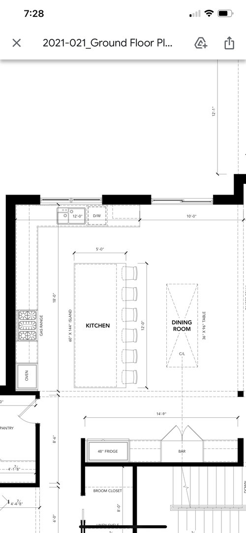 Kitchen layout asymmetrical windows
