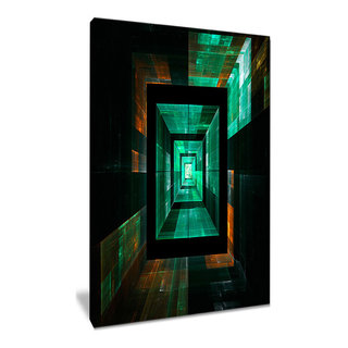 Designart - Deep Green Infinite Cube - Contemporary Canvas Art Print ...