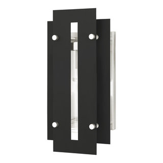 Livex Lighting Utrecht 1 Light Black, Brushed Nickel Medium Outdoor ...