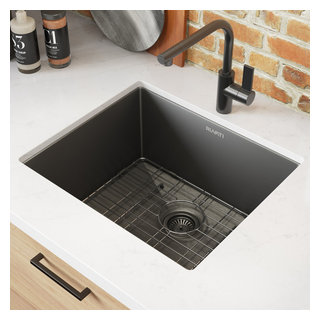 21" Black Stainless Steel Undermount Bar Kitchen Sink - Contemporary ...