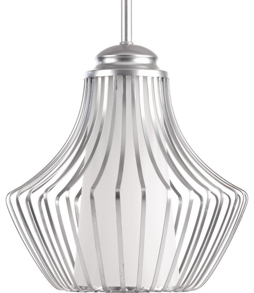 Progress Lighting Finn 1-Light. Pendant, Metallic Silver - Transitional ...