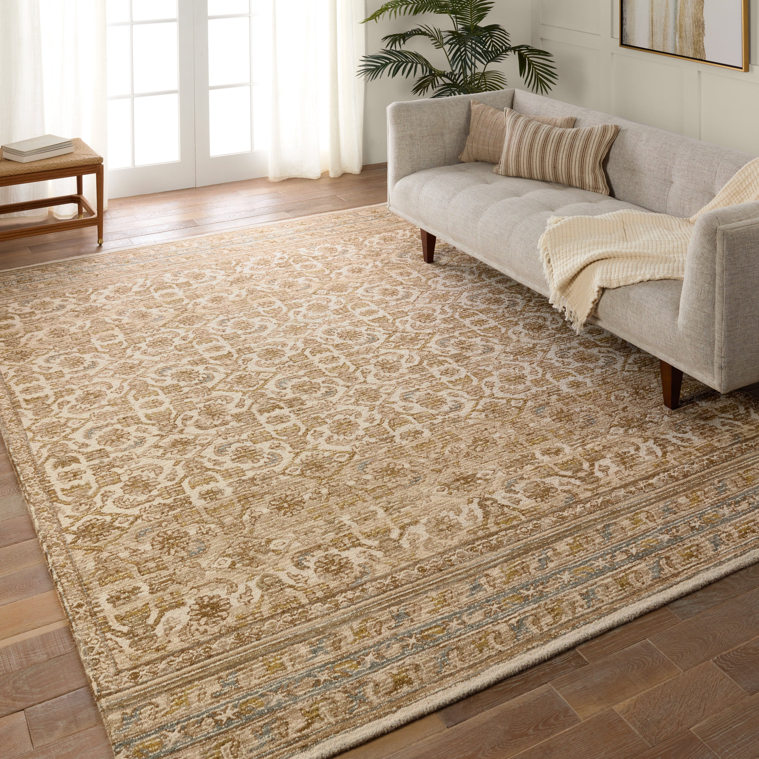 Jaipur Sarang By Label J Sarang Com14 Transitional Rug, Brown/Gold, 8 ...