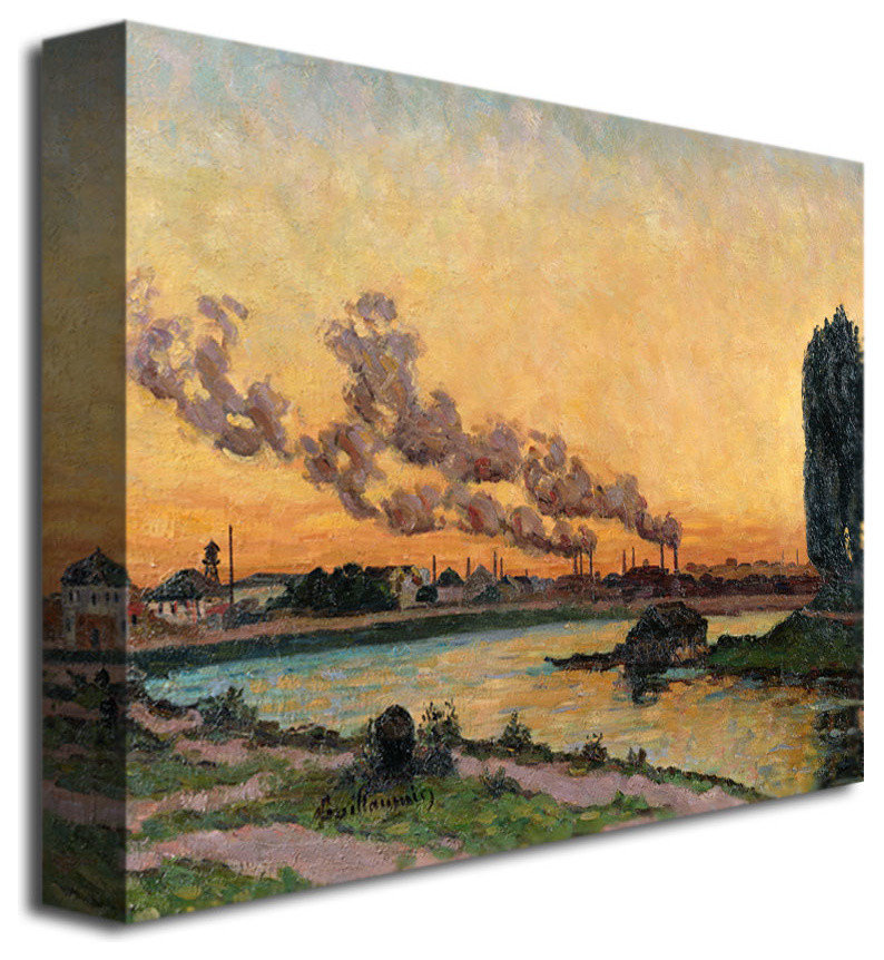 'Setting Sun at Ivry' Canvas Art by Jean Baptiste Guillamin, 18" x 24 ...