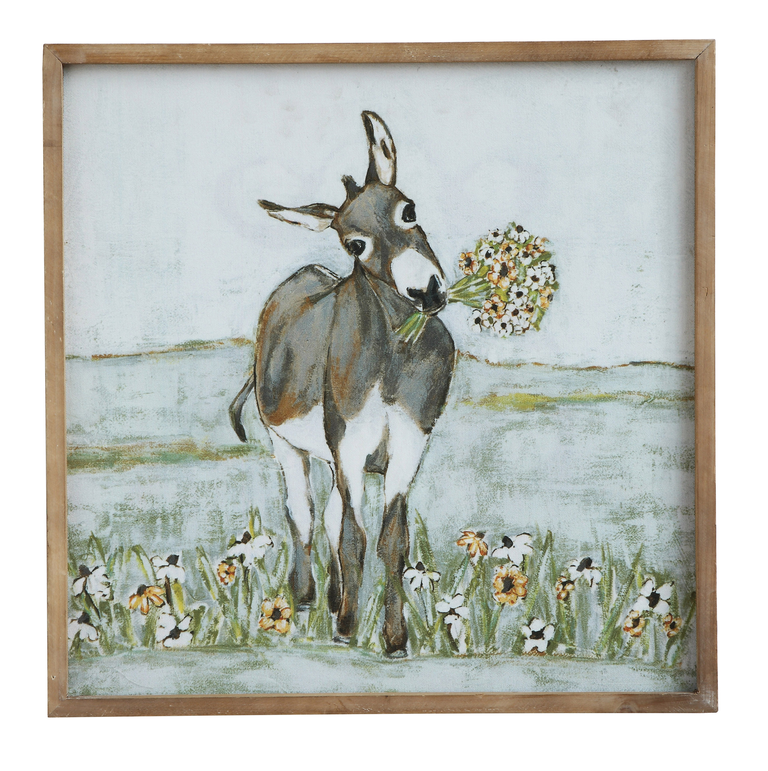 Donkey Wall Décor in Wood Frame - Farmhouse - Prints And Posters - by ...