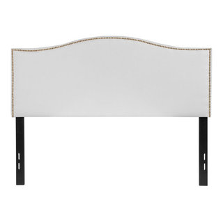 Flash Furniture Lexington Upholstered Full Panel Headboard in White ...