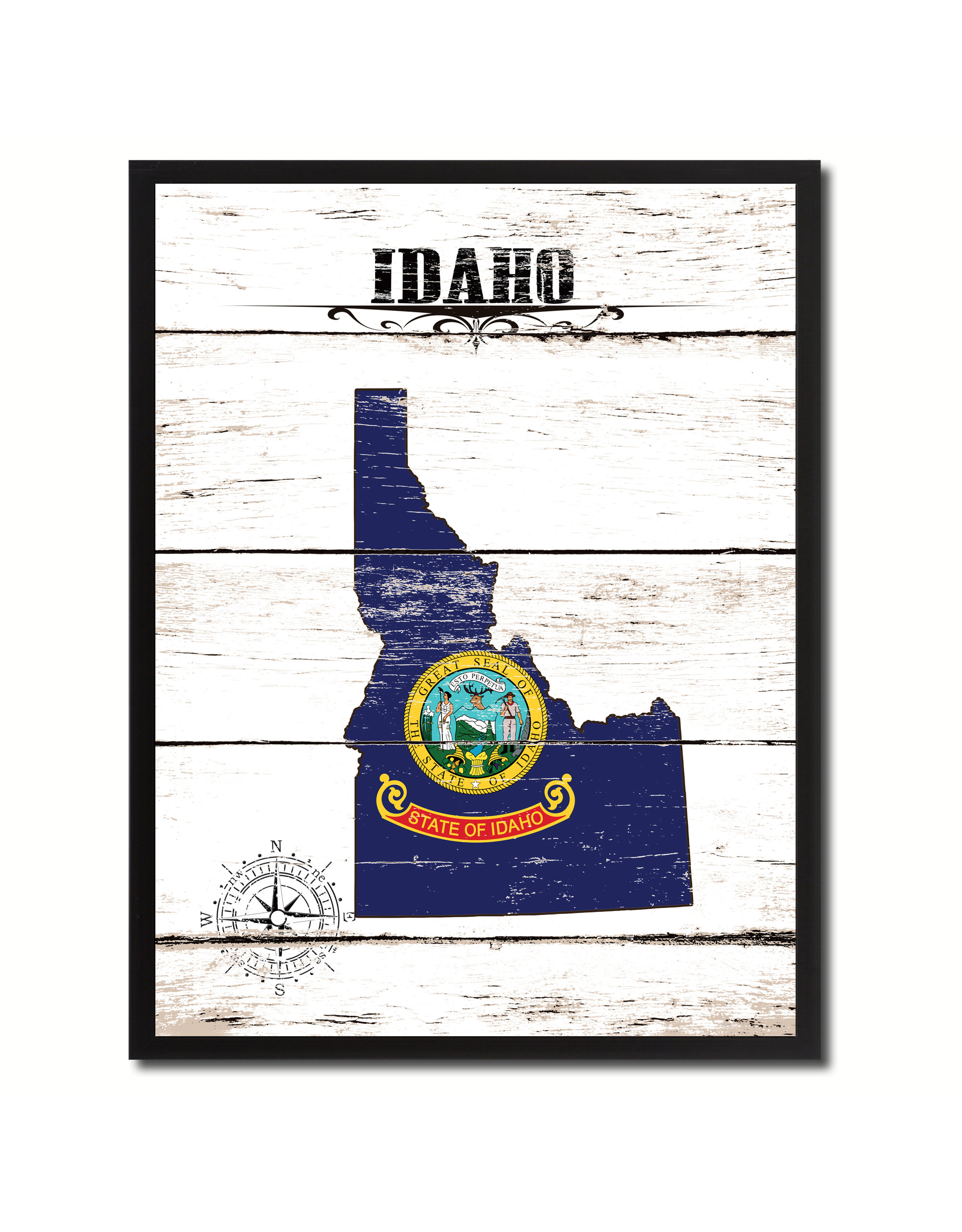 Idaho State Flag Canvas, 28"x37", 13"x17" - Beach Style - Prints And ...