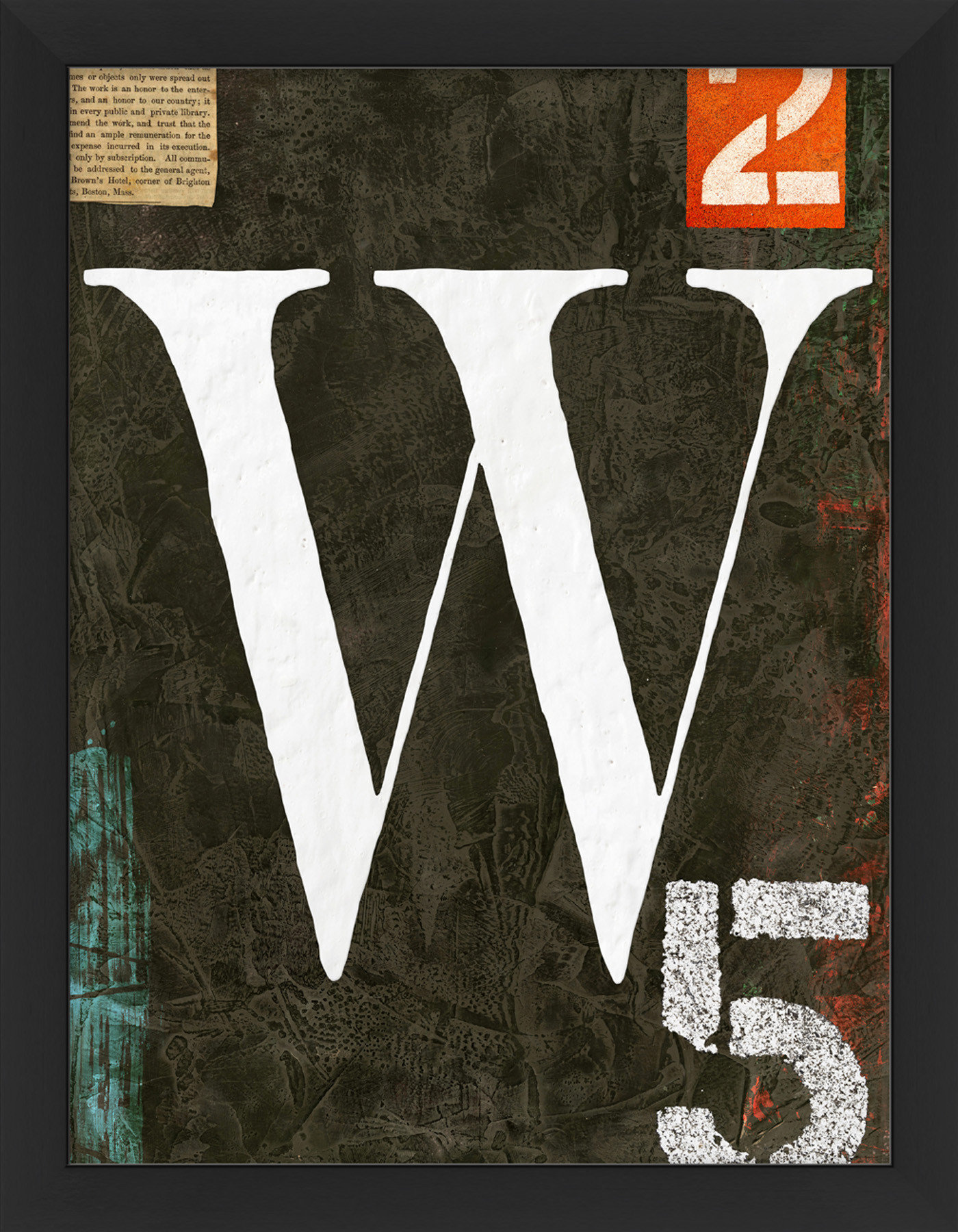 Alphabet "W", Giclee Reproduction Artwork, 13.5x17.5 - Contemporary ...