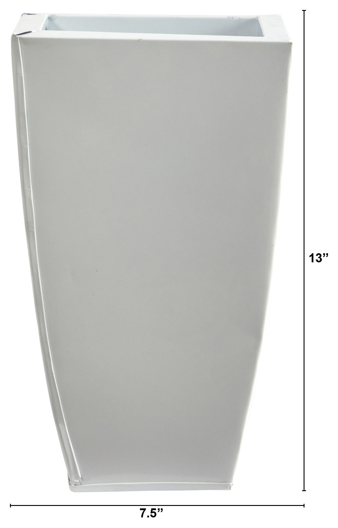 13" Tapered Square Metal Planter - Transitional - Indoor Pots And ...