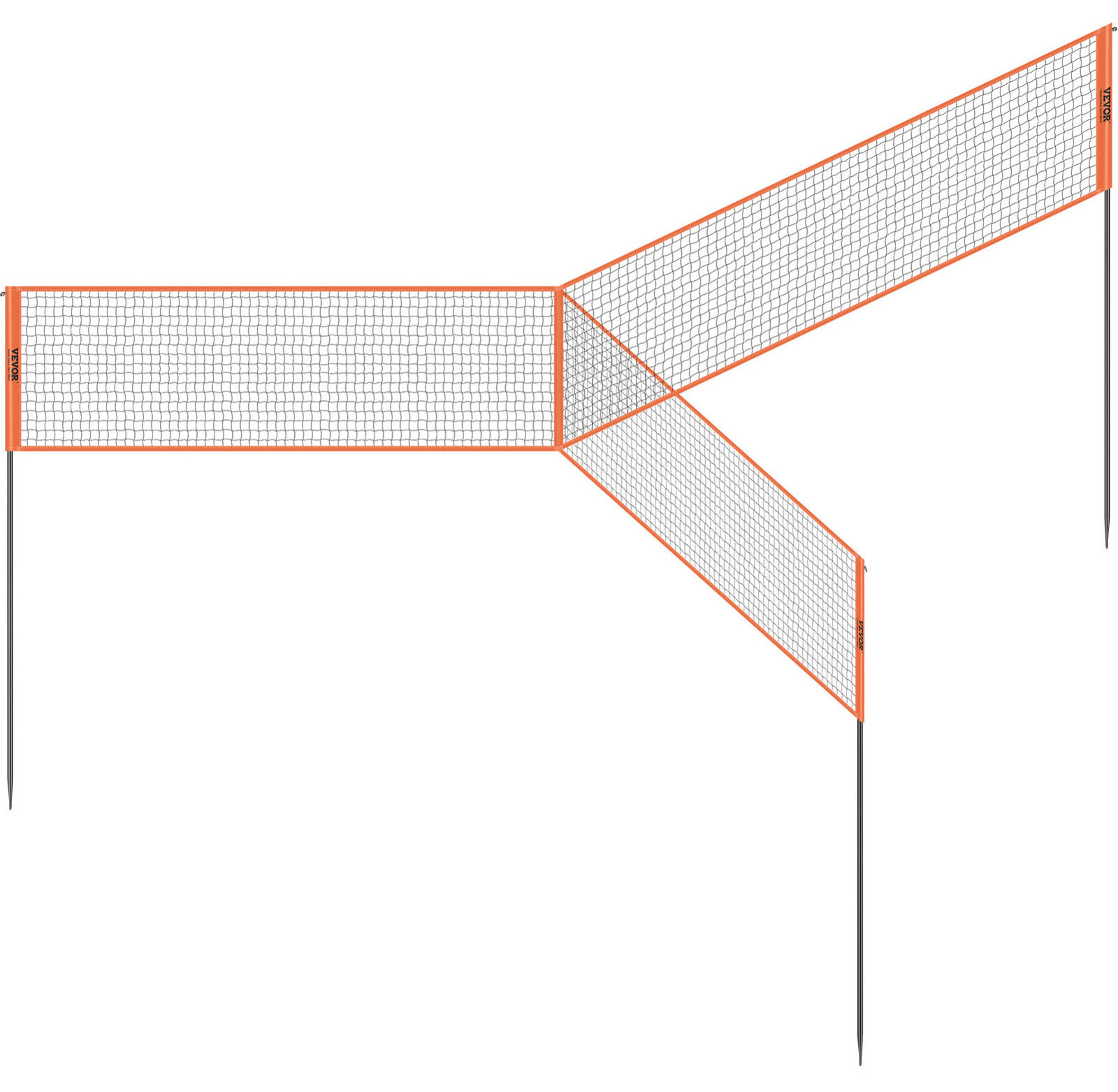 VEVOR 4-Way Volleyball Net Adjustable Volleyball Game Set with Ball ...