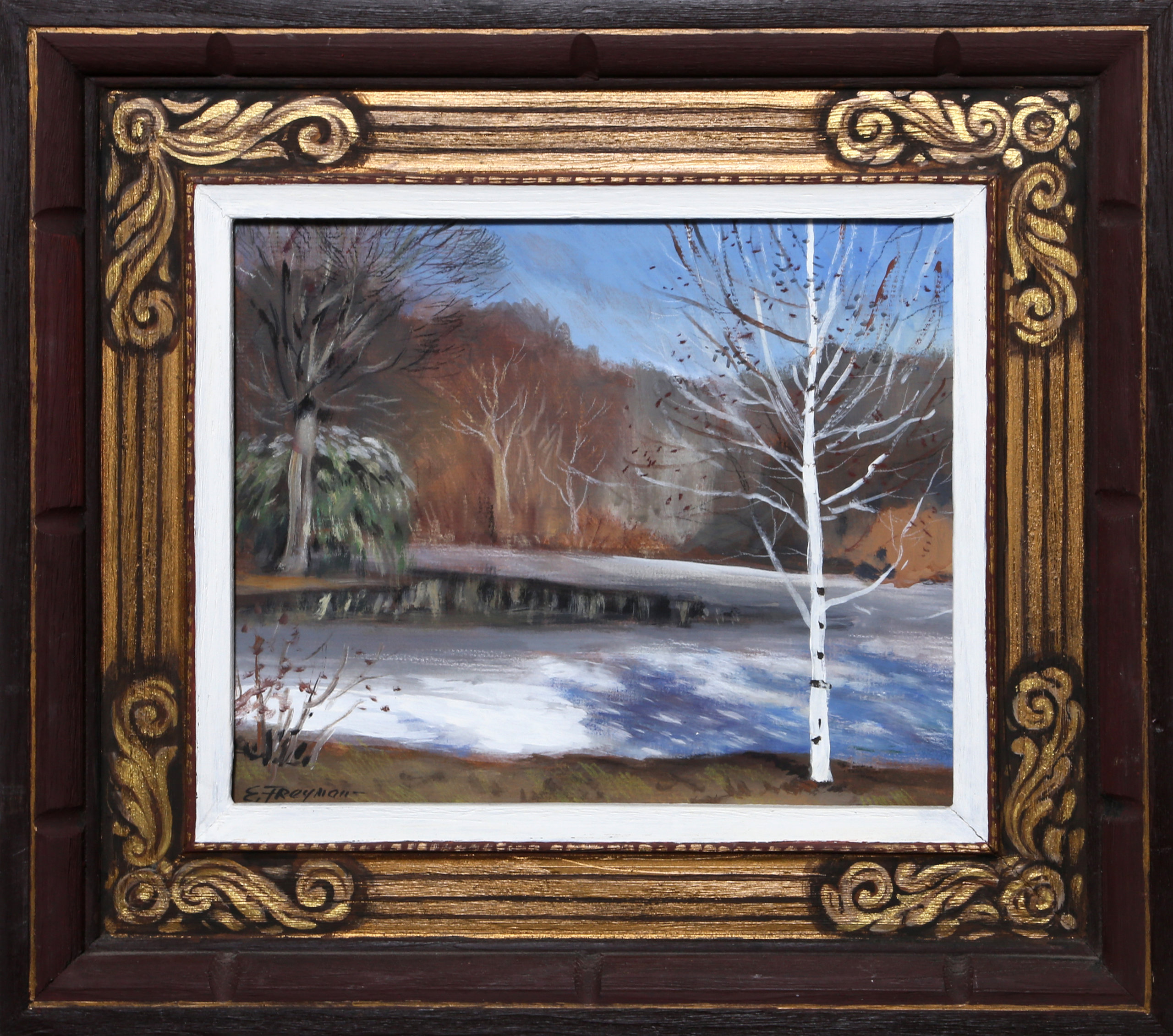 Winter Lake 2, Erik Freyman, 8.5x6 - Traditional - Paintings - by ...