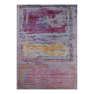 Wool & Silk Abstract Handmade Rug 9' 11" X 14' 3" - Q14861, 9' 11" X 14 ...