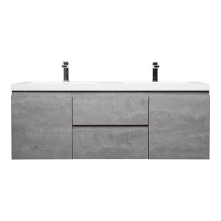 ConceptBath 60" Angela Wall Mounted Modern Double Vanity - Contemporary ...