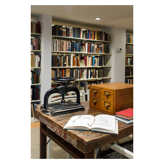 LIBRARY-LOWER LEVEL LIVING - Midcentury - Home Office - Philadelphia ...