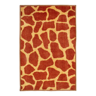 Giraffe On Stilts Area Rug for Dining Room, Made In USA, 2' x 4 ...