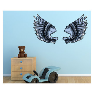 Wings Vinyl Wall Decal WingsUScolor033, 8 in. - Contemporary - Wall ...