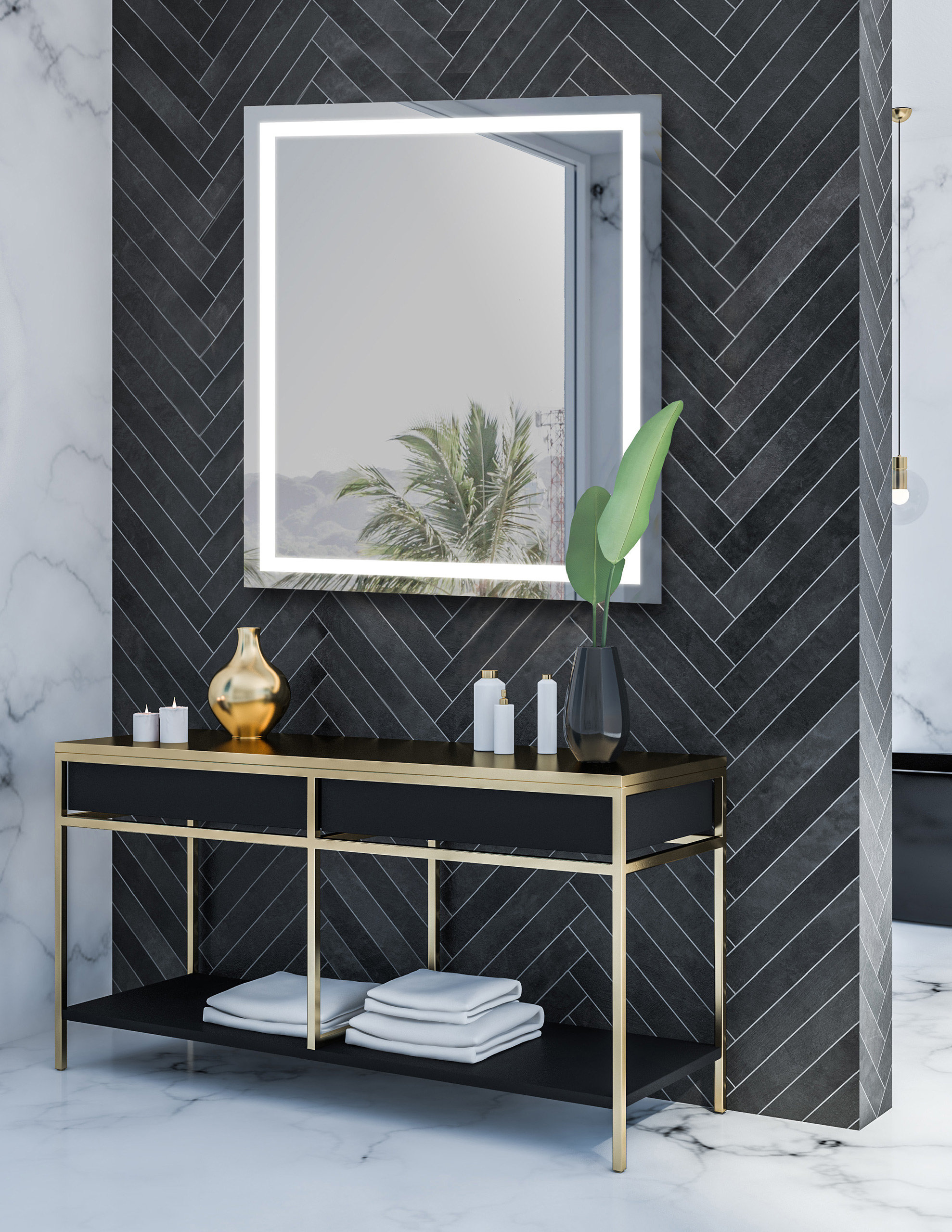 Integrity Lighted Mirror, Forward-Phase Dimming Technology, LED, Clear ...