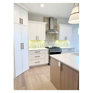 Ivory Painted and Rift Cut White Oak Open Concept Kitchen ...