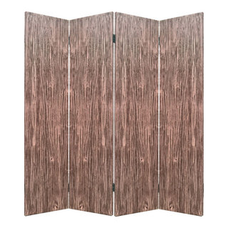 84 X 2 X 84 Brown 4 Panel Wood Woodland - Screen - Rustic - Screens And ...