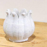 Carved White Marble Lotus Vase-Guru - Asian - Vases - by De-cor | Houzz
