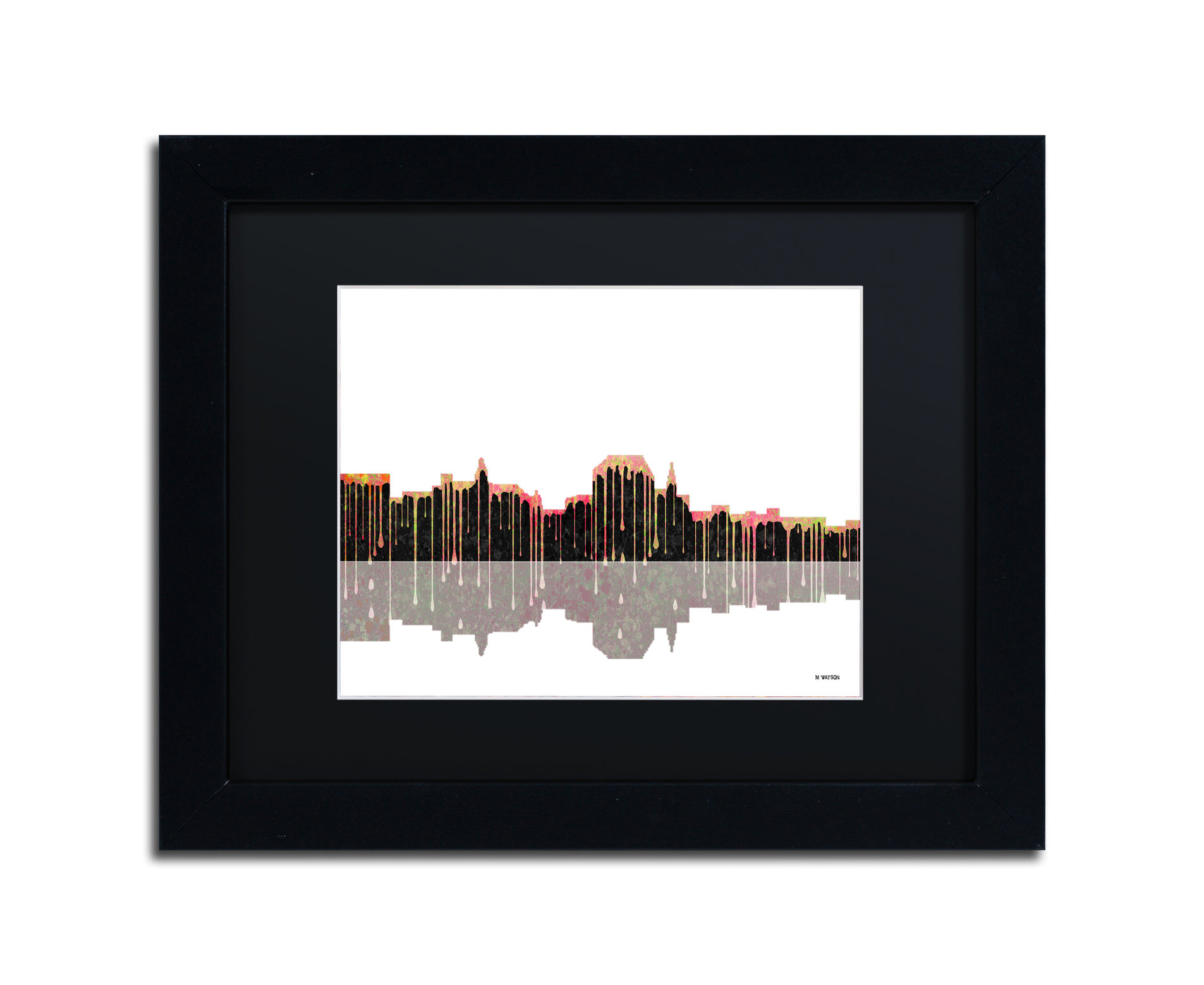 'Augusta, Maine Skyline' Matted Framed Canvas Art by Marlene Watson, 11 ...
