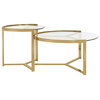 Delia 2-piece Round Nesting Table Clear and Gold - Contemporary ...