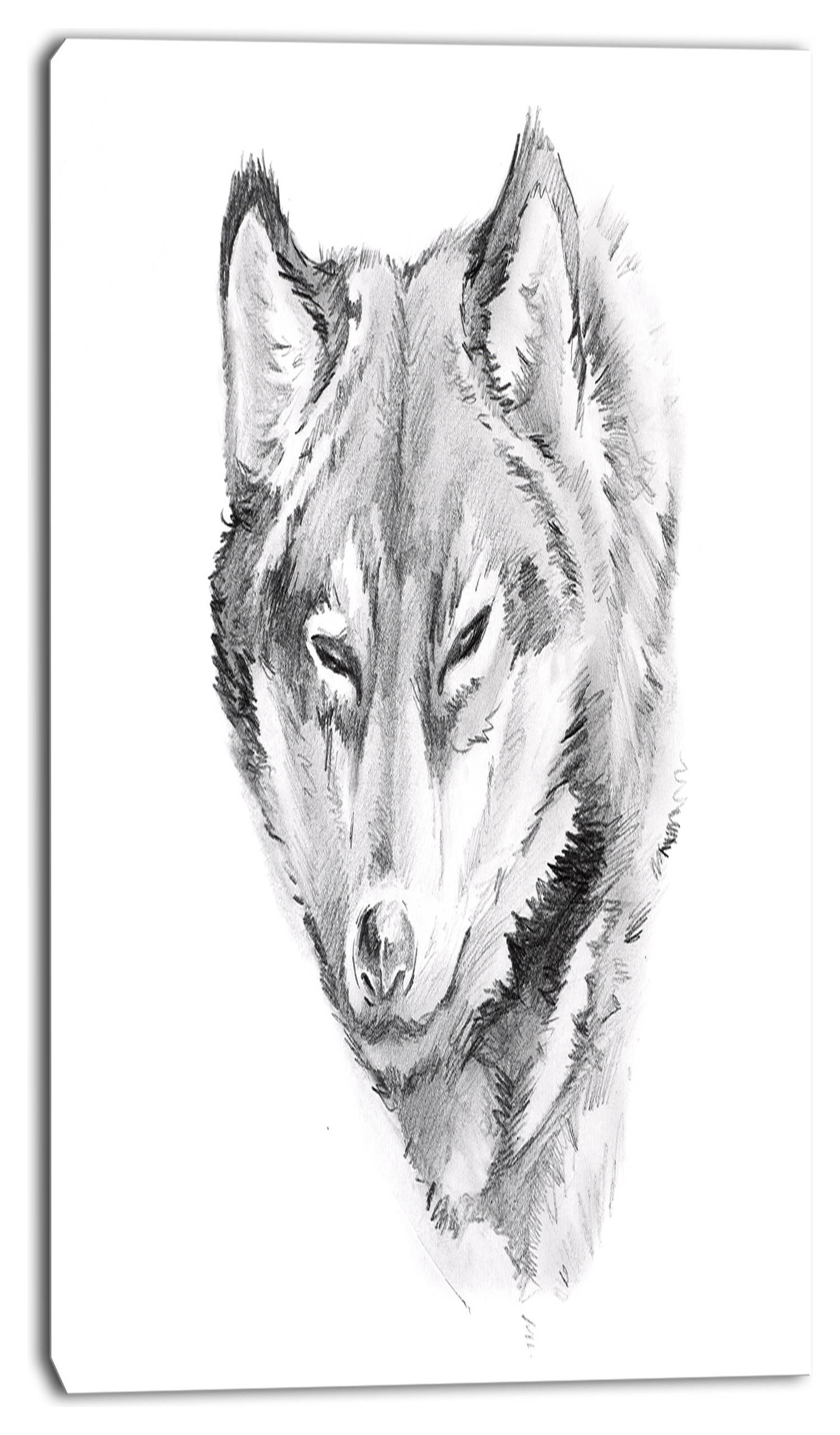 "Wolf Tattoo Art" Animal Digital Art Canvas Print, 20"x40" - Rustic - Prints And Posters - by ...