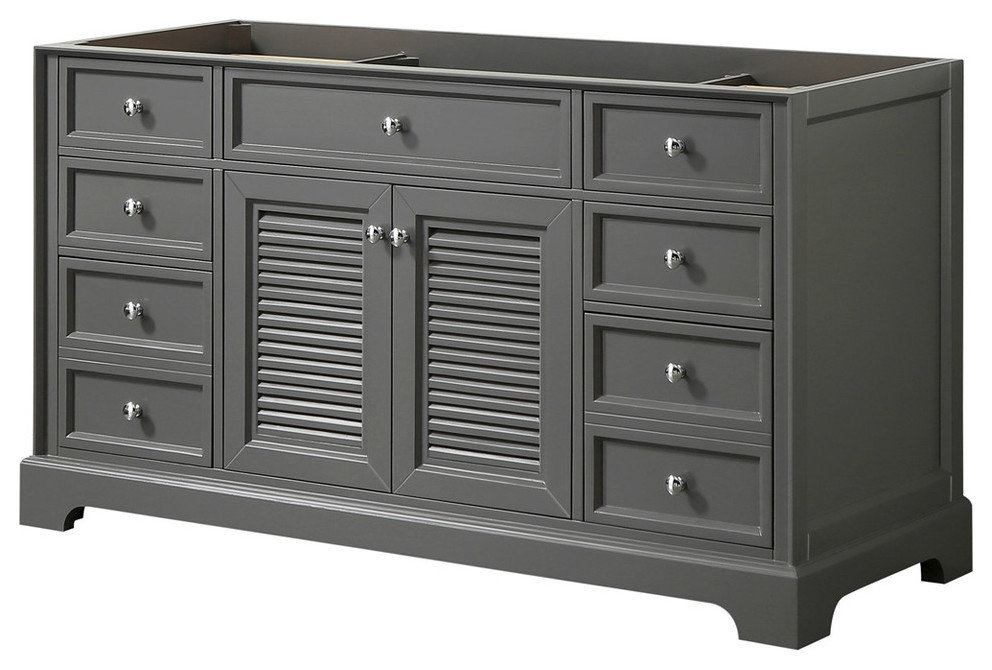 Tamara 60" Dark Gray Single Vanity, No Top, No Sink, No Mirror ...