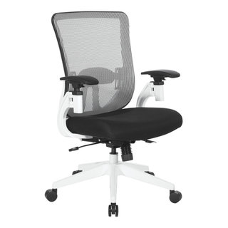 White Vertical Mesh Back Manager's Chair With Black Mesh Seat ...