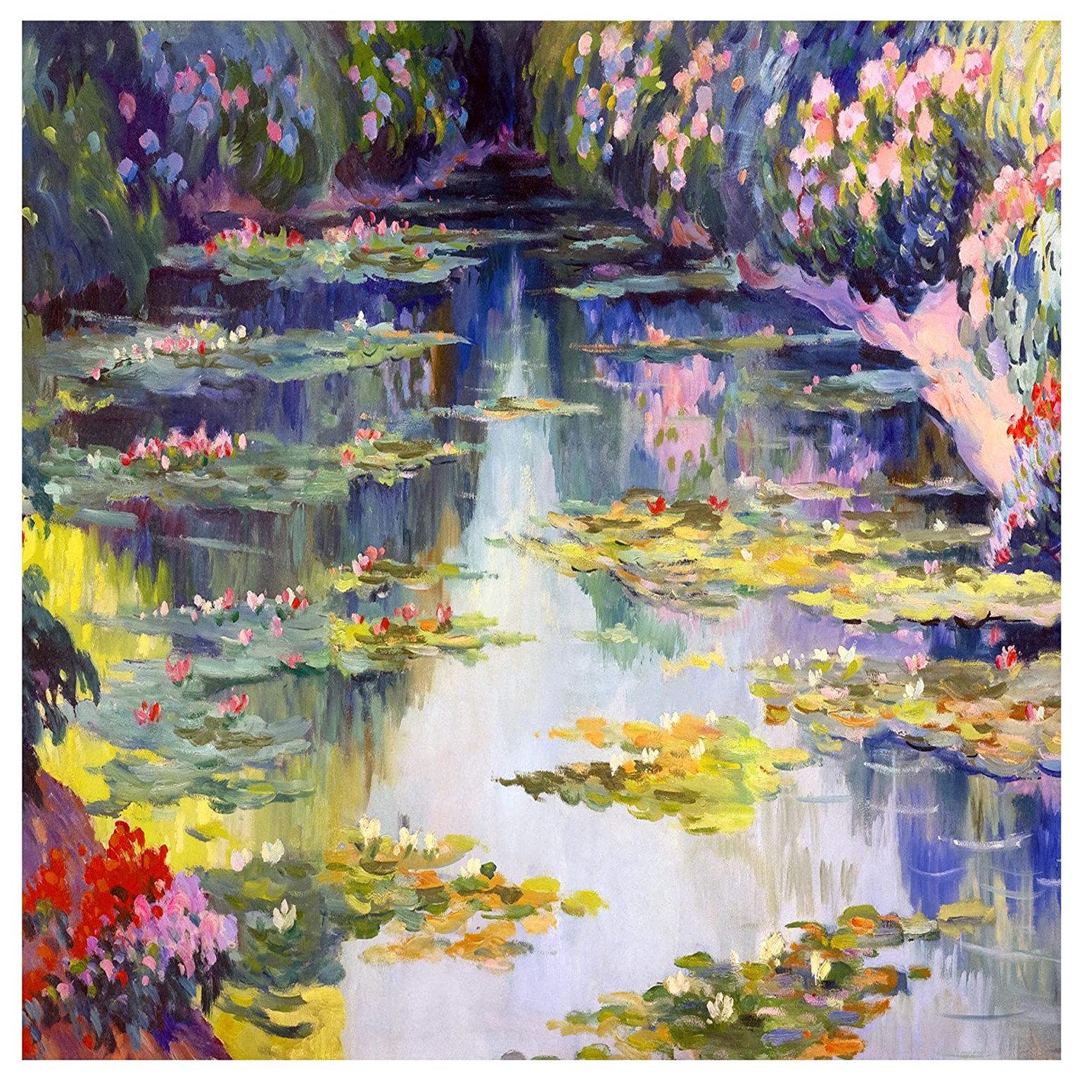 Tile Mural BEAUTIFUL LAKE flowers landscape Backsplash, 12" Ceramic ...