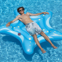 Inflatable Blue Starfish With Polka Dots Island Lounge Pool Float 66.5 ...