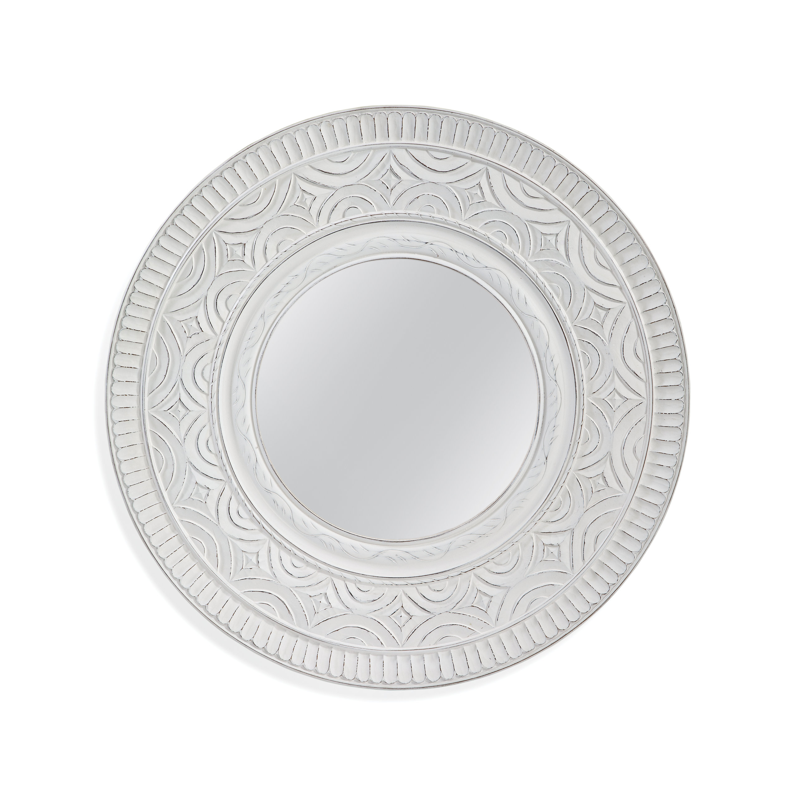 Holland MDF White Wall Mirror, W 1 x D 48 x H 48 - French Country ...