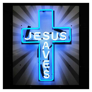 Neonetics Jesus Saves Neon Sign - Modern - Game Room Wall Art And Signs ...