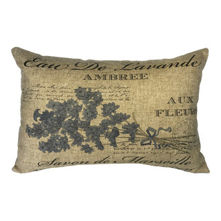 French Lavender Linen Pillow, 18" x 12" - French Country - Decorative ...