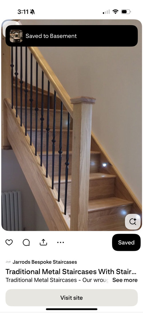 Paint handrail of stairs to color match the floor?