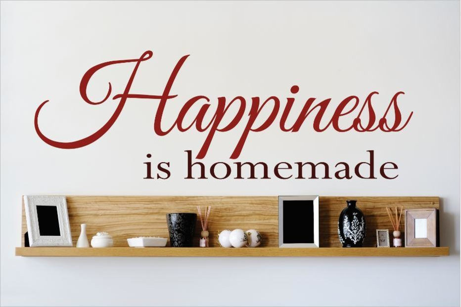 Decal, Happiness Is Homemade, Quote, 12x30", 12X30 - Contemporary ...