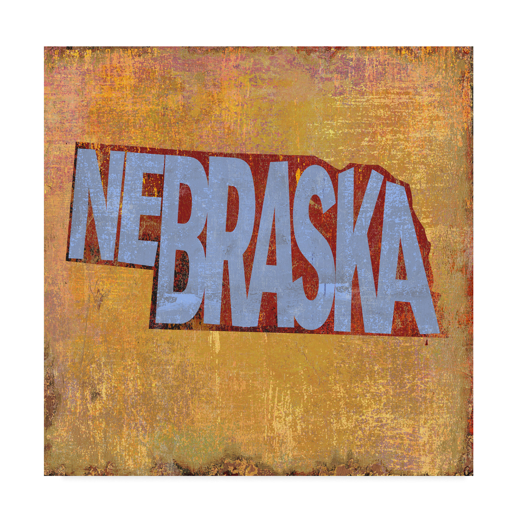 Art Licensing Studio 'Nebraska Word Map' Canvas Art, 35"x35 ...