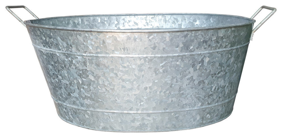 Embossed Design Oval Shape Galvanized Steel Tub with Side Handles ...
