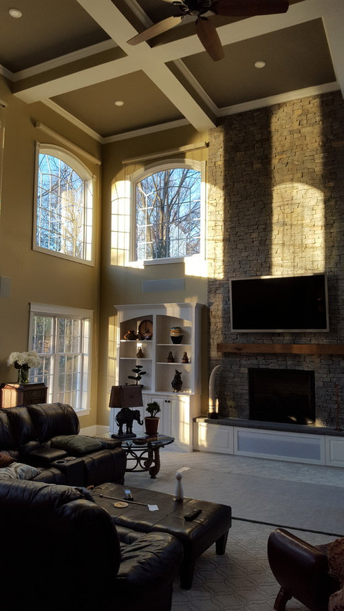 two story window treatment