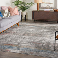 Nourison Rustic Textures Rus12 Rug, Gray and Multi, 5'3"x5'3 ...
