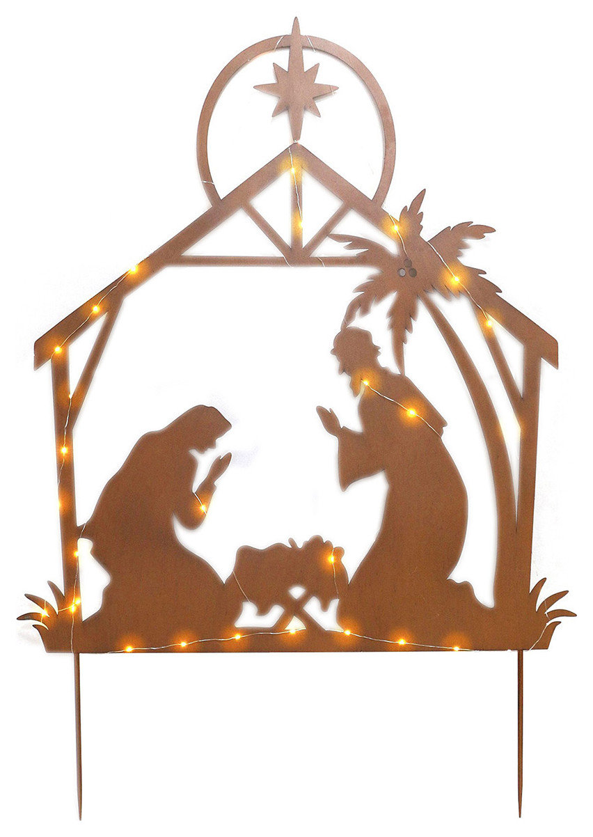 57" Nativity Lawn Stake LED - Traditional - Holiday Accents And ...