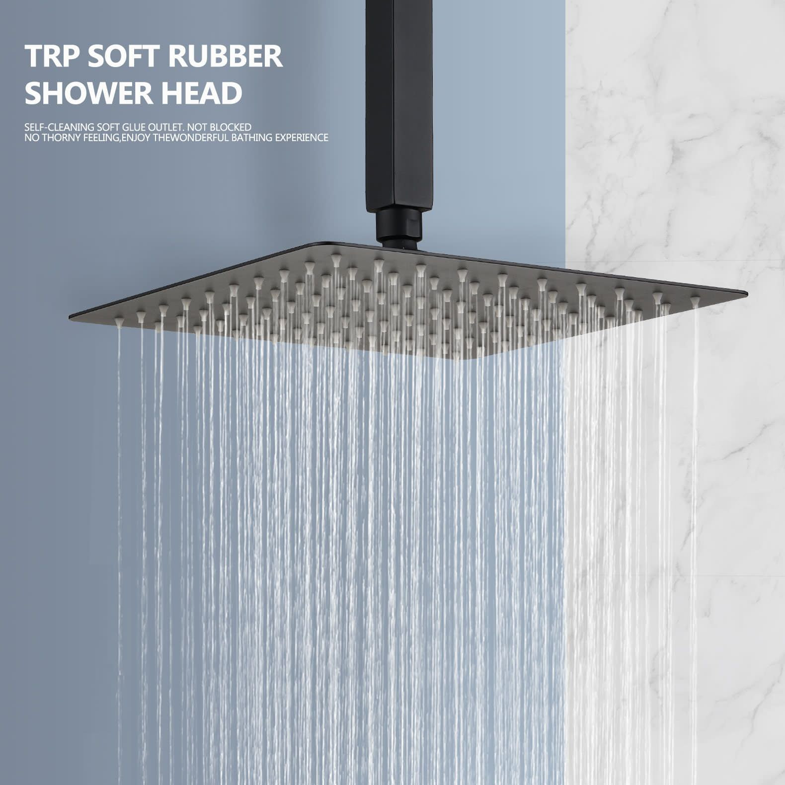 12" Square Rainfall Shower head and Handheld Shower Head Set ...